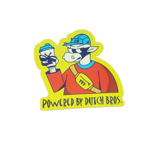 Dutch Bros | Design | Dutch Bros Angry Cow Coffee Sticker New Powered ...
